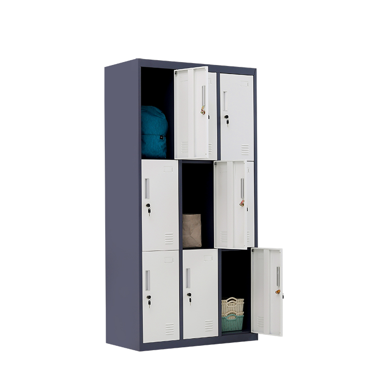 Metal Locker 9 Doors 3 Tiers Steel Wardrobe Storage Lockers Supplier - IGO