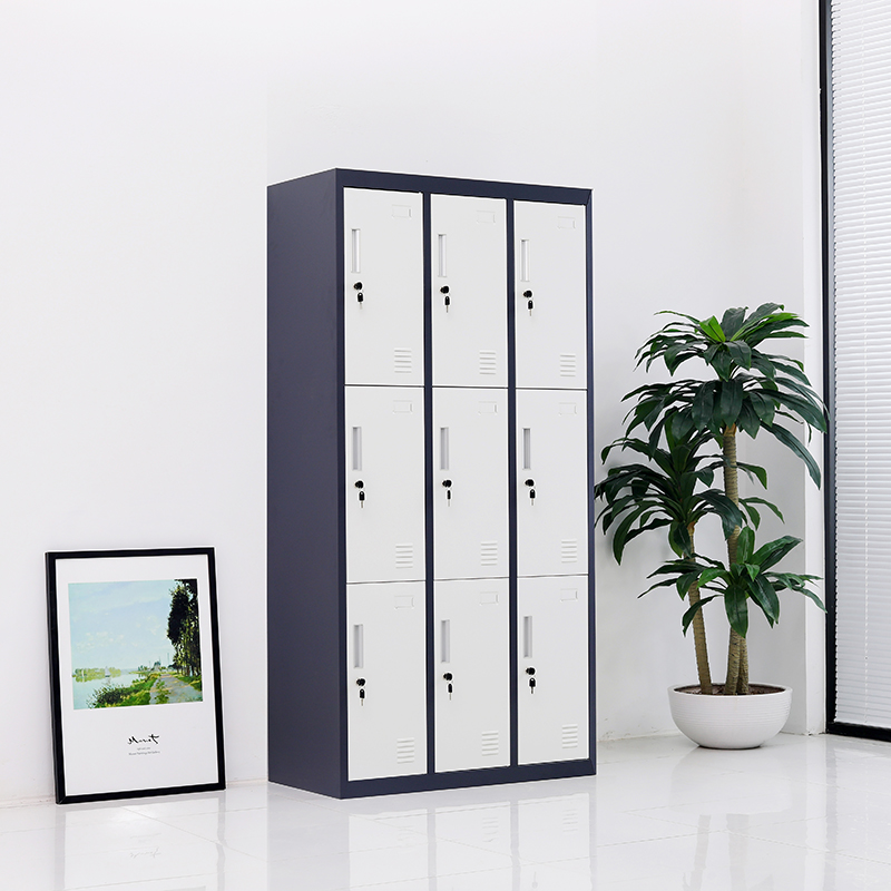 Metal Locker 9 Doors 3 Tiers Steel Wardrobe Storage Lockers Supplier - IGO