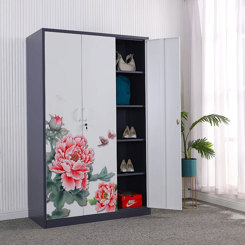 Metal Wardrobe with 3 Customizable patterns doors | IGO