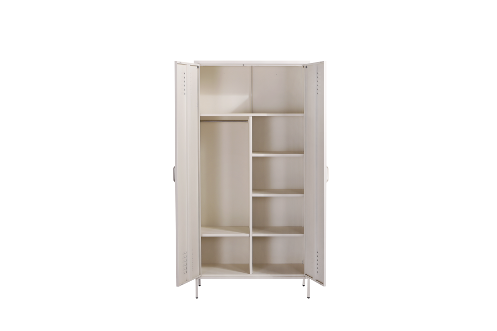 Metal Wardrobe Cabinet with Hanging Rod, Metal Armoire Wardrobe Closet ...