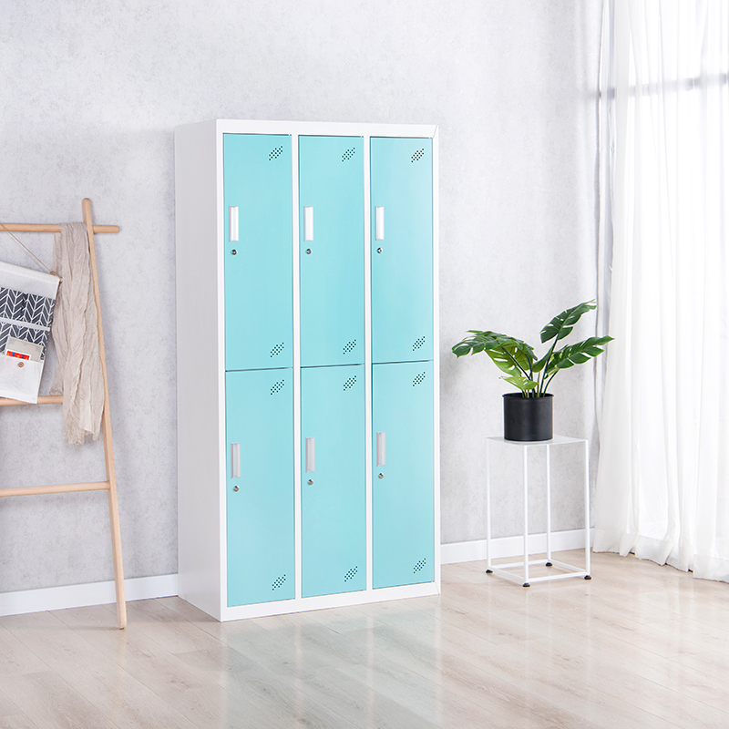 2 Tier 6 Door Steel Locker Cabinet with Secure Locking System - IGO